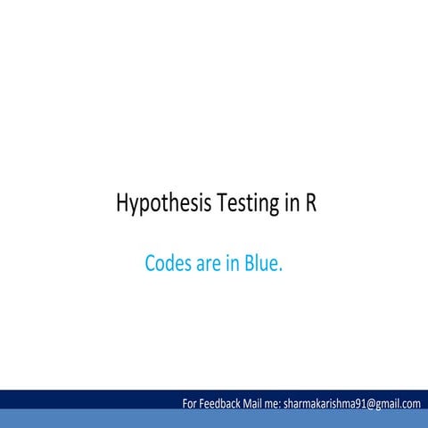 Hypothesis testing in R | PPT