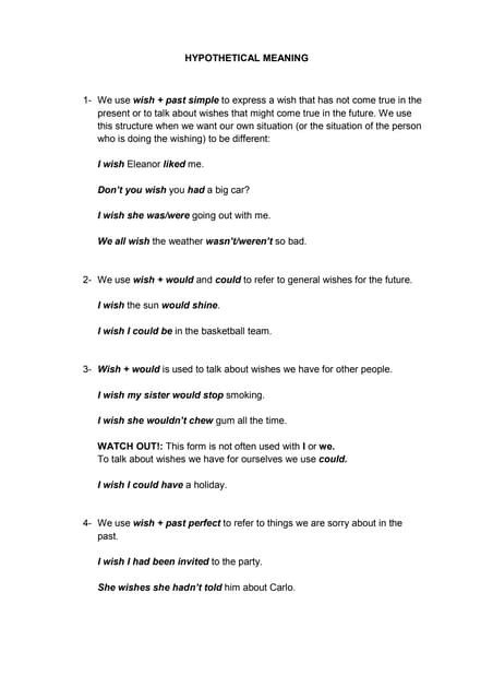 hypothetical meanings | PPTX
