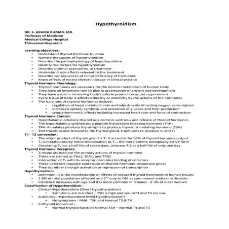 Hypothyroidism | DOC