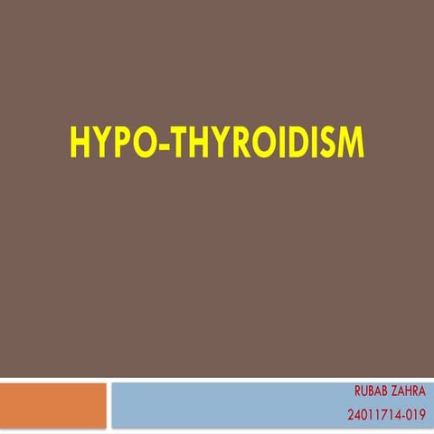 Hypothyroidism | PPTX