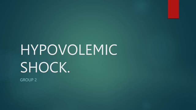 Hypovolemic Shockmanagement In Nursing Pptx Ppt