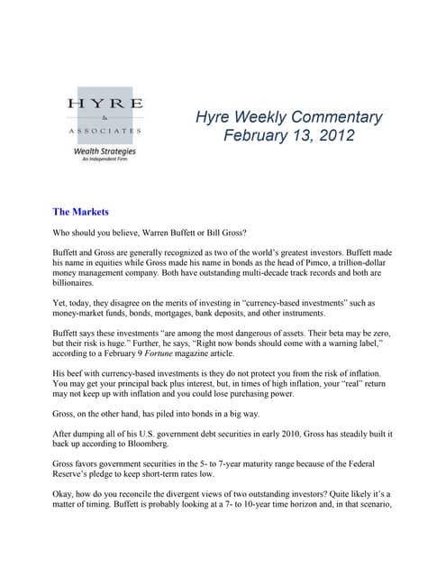 Hyre Weekly Commentary | PDF