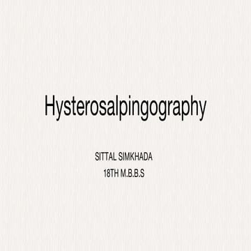 Hysterosalpingography | PPTX