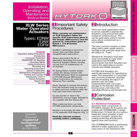 Hytork water operated valve actuator | PDF