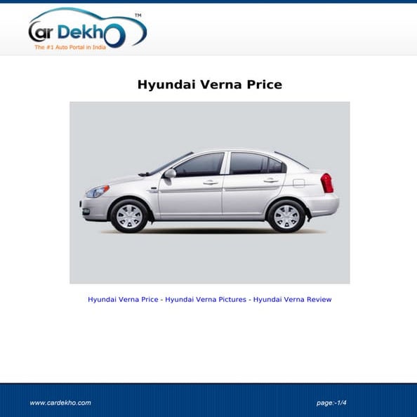 Hyundai Verna Price 01Sep2012 | PDF