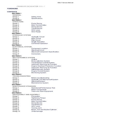 Hyundai r80 7 crawler excavator service repair manual | PDF