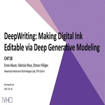 DeepWriting: Making Digital Ink Editable via Deep Generative Modeling ...