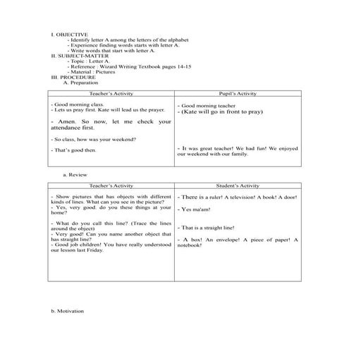 Detailed Lesson Plan in English For Kindergarten | DOCX