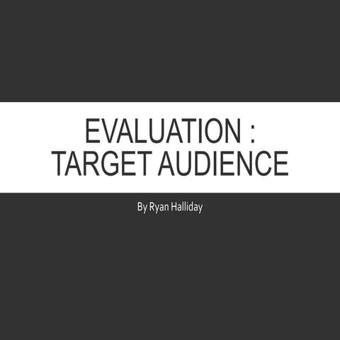 I. evaluation – target audience | PPT