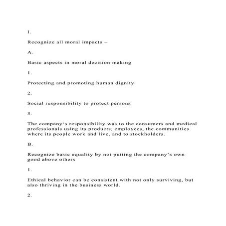 I.Recognize all moral impacts – A.Basic aspects in mor.docx | Business ...