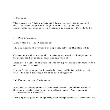 I. PurposeThe purpose of this experiential learning activity.docx