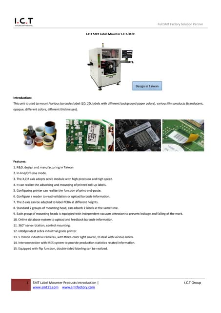 Smt label feeder | PDF
