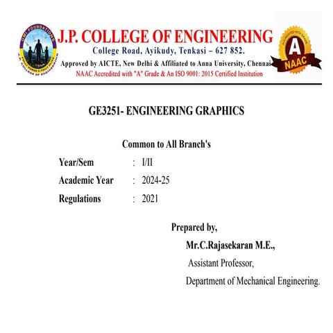 engineering graphics subject notes and presentation | PPT