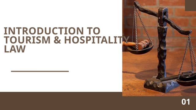 Legal Aspects in Tourism and Hospitality Laws | PPTX