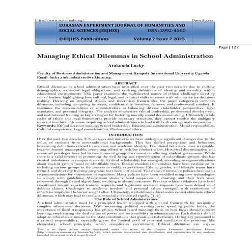 Managing Ethical Dilemmas in School Administration (www.kiu.ac.ug) | PDF
