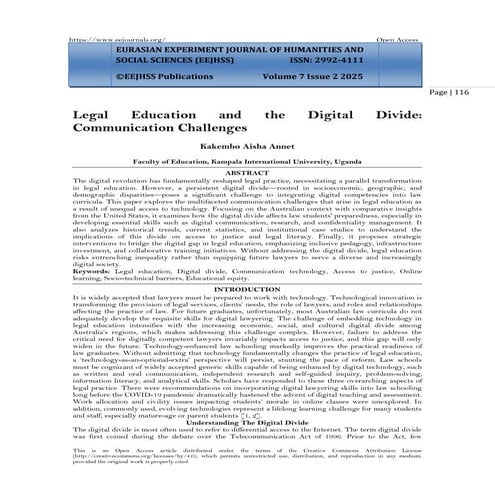 Legal Education and the Digital Divide:: Communication Challenges | PDF