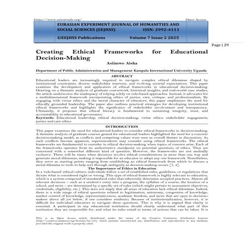 Creating Ethical Frameworks For Educational Decision Making Kiuac 8550