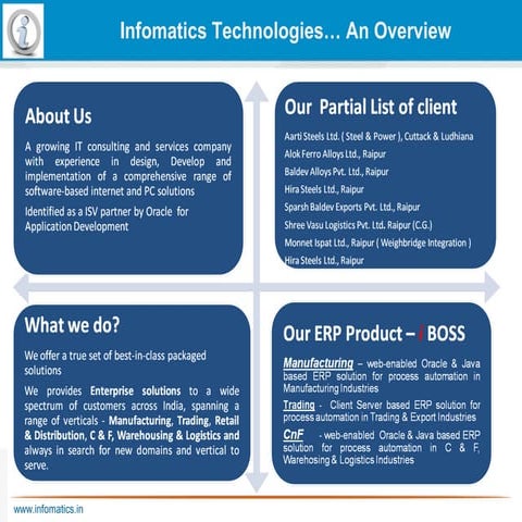 I boss ERP for CFA, Logistics Companies | PPT