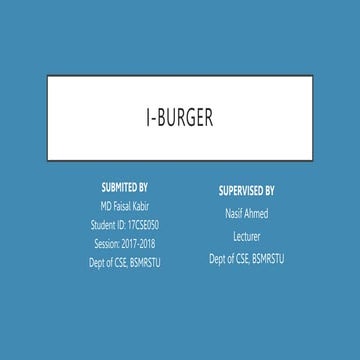 I Burger Project Presentation Demo Pptx