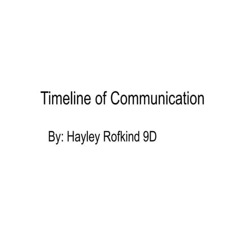 Timeline of Communication | PPTX
