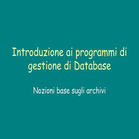 I DBMS - Lezione 1 | PPT