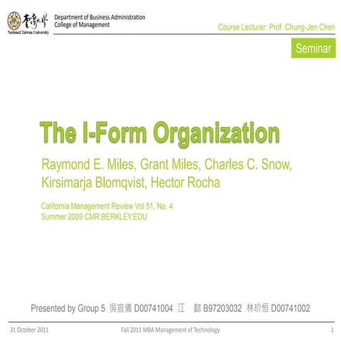 The I-Form Organization | PDF | Business Administration | Business