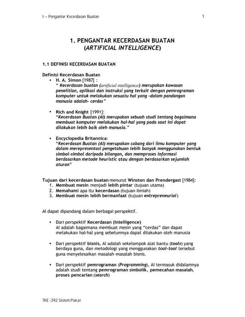 1 pengantar ai | PDF