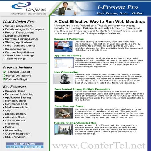 I-Present by ConferTel | PDF | Web Conferencing | Computer Software and Applications