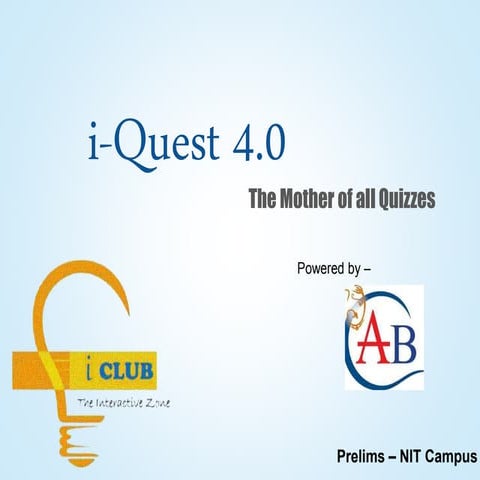 i-Quest 4.0 Prelims NIT Raipur | PPT