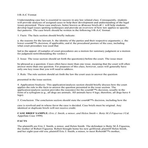 I-R-A-C Format Understanding case law is essential to success in any.docx