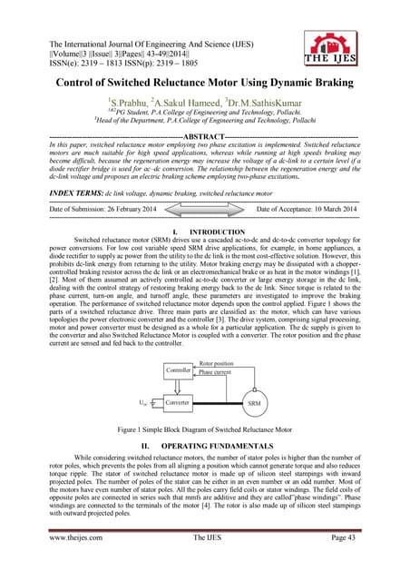 Switched Reluctance Motor SRM - Introduction | PPTX