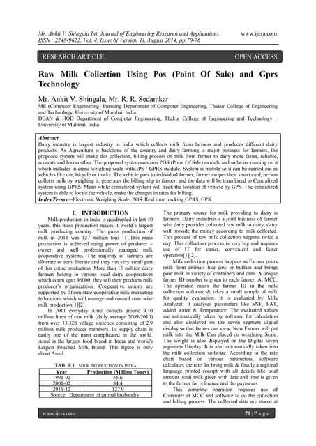 AUTOMATIC MILK COLLECTION SYSTEM | PDF