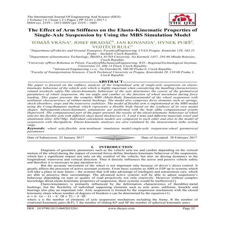 The Effect of Arm Stiffness on the Elasto-Kinematic Properties of ...