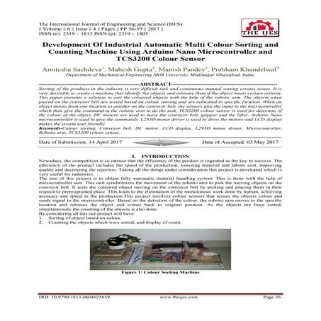 Development Of Industrial Automatic Multi Colour Sorting And Counting