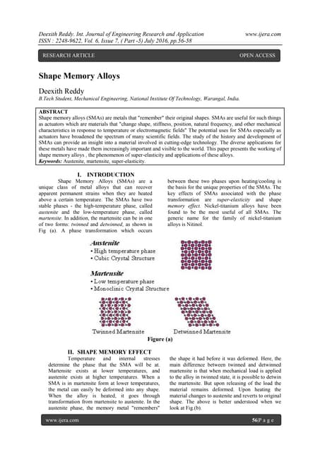 Shape Memory Alloy ppt | PPT