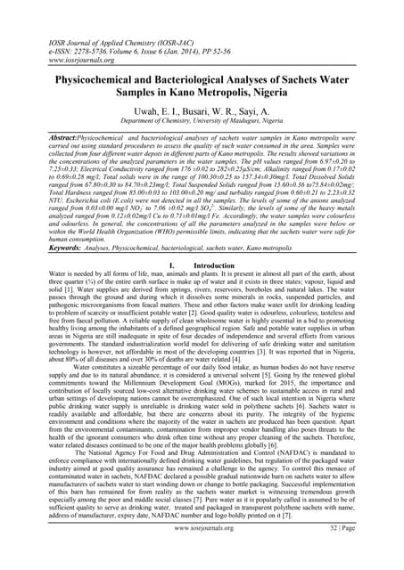 Checking of bacterial contamination of water using H2S | PDF