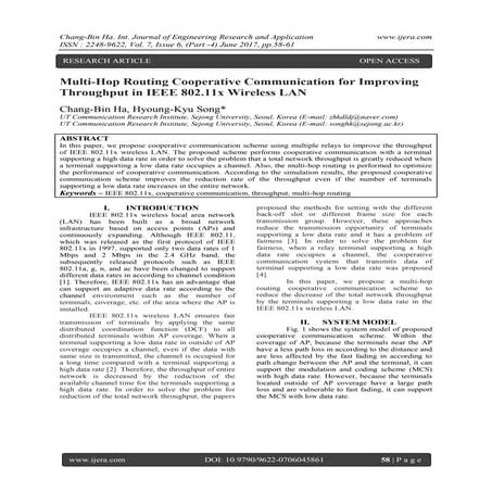 Multi-Hop Routing Cooperative Communication for Improving Throughput in IEEE 802.11x Wireless ...