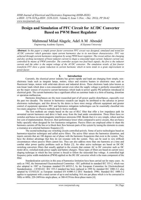Simulation and Experimental Verification of Single-Phase Pwm Boost -Rectifier with Controlled ...