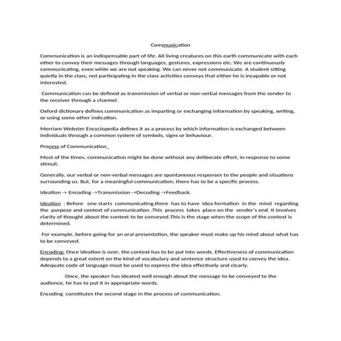 Communication.docx for Graduation level students | DOCX