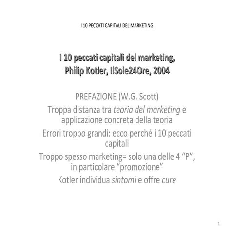 I 10 peccati capitali del marketing | PPT