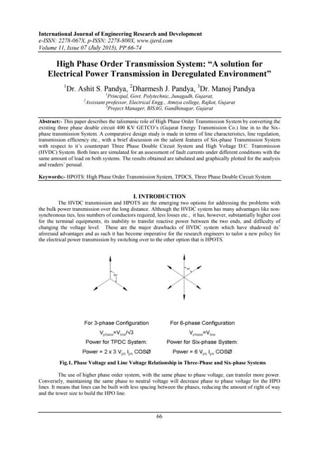 SIX PHASE TRANSMISSION SYSTEM REPORT | PDF