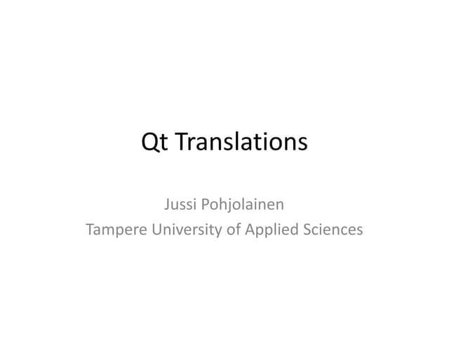 Qt Translations Pptx Programming Languages Computing 1986