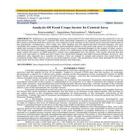 Analysis Of Food Crops Sector In Central Java | PDF