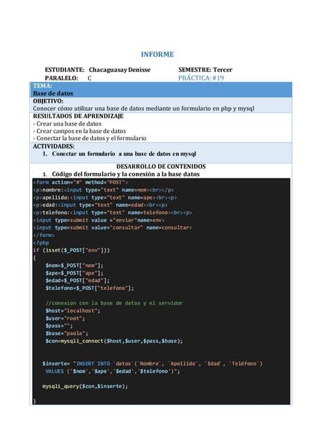 Informe de base de datos y reporte general.pdf | Databases | Computer ...