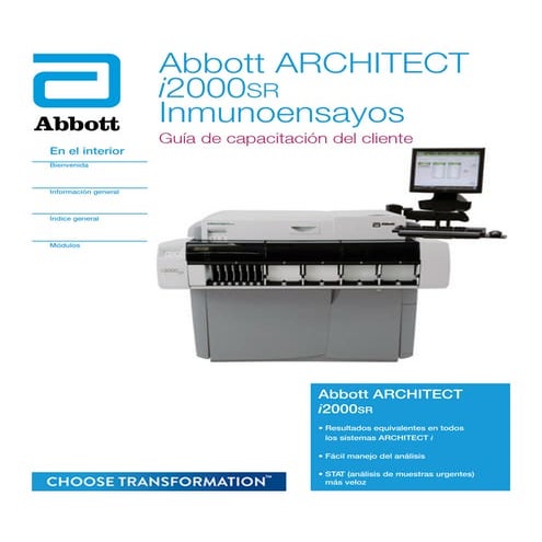 Abbott I2000sr Manual guia de capacitacion usuario - abbott | PDF