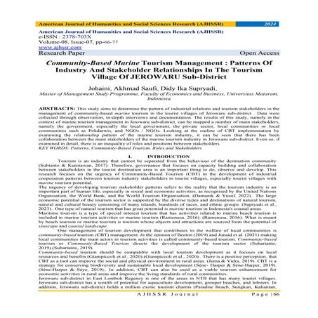 Community-based tourism case studies in various regions & lessons from ...