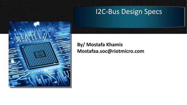 I2c Bus Design And Verification Specs Pptx Computer Networking 5630