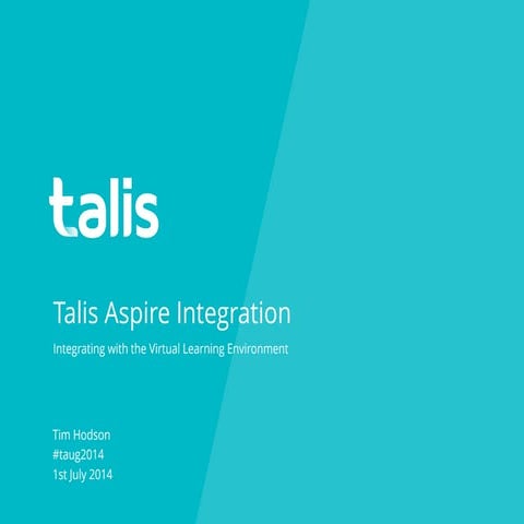 Talis Aspire Integrations with VLEs - July 2014 - Tim Hodson | PDF