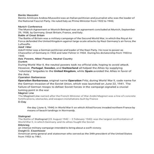 world war ii study guide | PDF