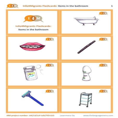 I4M flashcards: in the bathroom | PDF